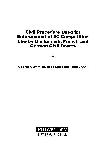 (PDF) Civil Procedure Used for Enforcement of EC Competition Law by the English, French and ...