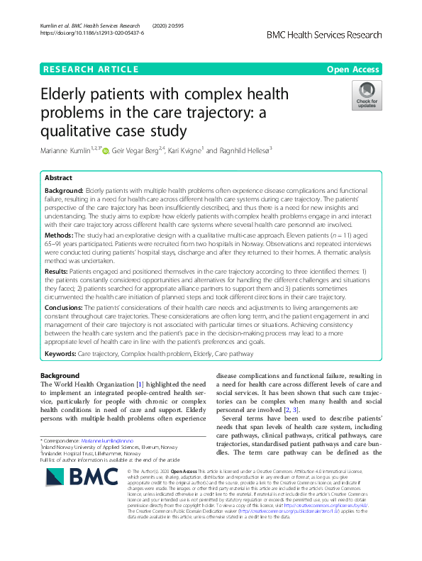 (PDF) Elderly patients with complex health problems in the care ...
