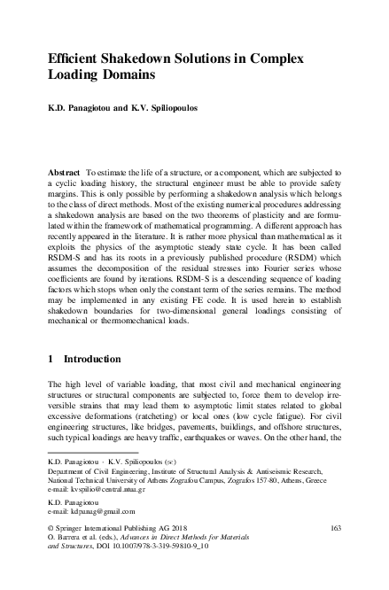 (PDF) Efficient Shakedown Solutions in Complex Loading Domains
