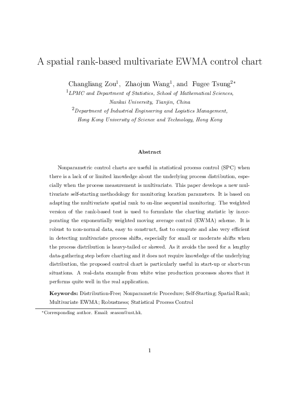 (PDF) A spatial rank-based multivariate EWMA control chart