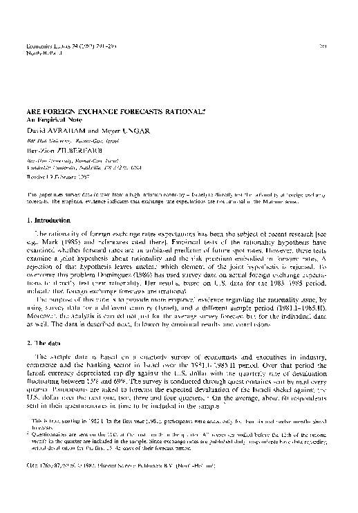 (PDF) Are foreign exchange forecasts rational?