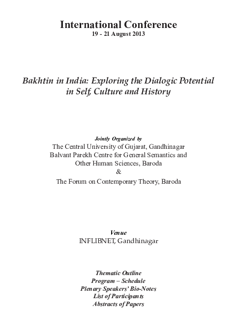 (PDF) Bakhtin in India: Exploring the Dialogic Potential in Self ...