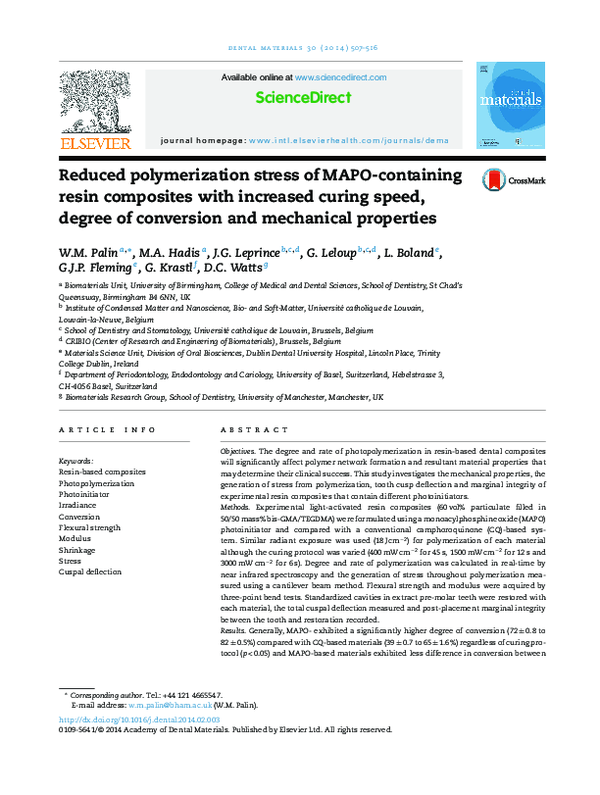 Pdf Photo Polymerization Shrinkage Stress Kinetics In Resin Composites Methods Development