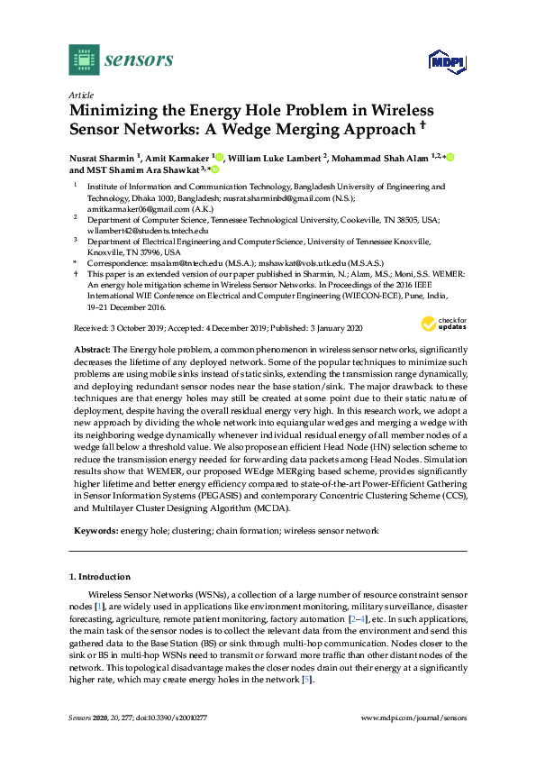 (PDF) Minimizing the Energy Hole Problem in Wireless Sensor Networks by Normal Distribution of ...