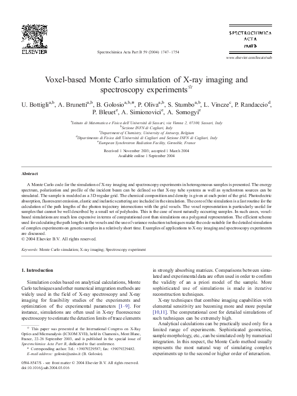 (PDF) Voxel-based Monte Carlo simulation of X-ray imaging and ...