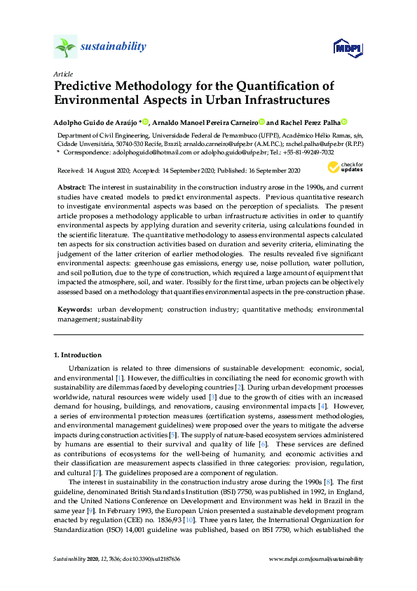(PDF) Predictive Methodology for the Quantification of Environmental ...
