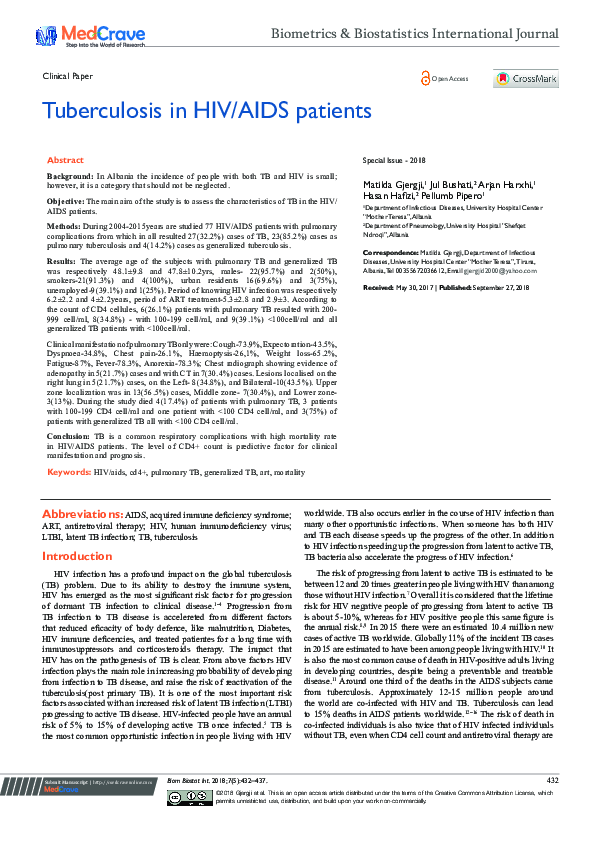 (PDF) Tuberculosis in HIV/AIDS patients