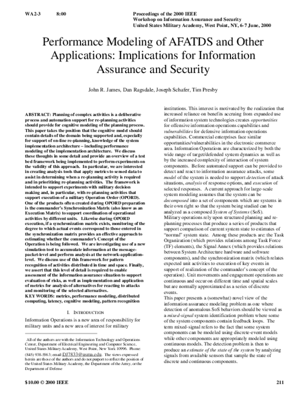 (PDF) Performance Modeling of AFATDS and Other Applications ...