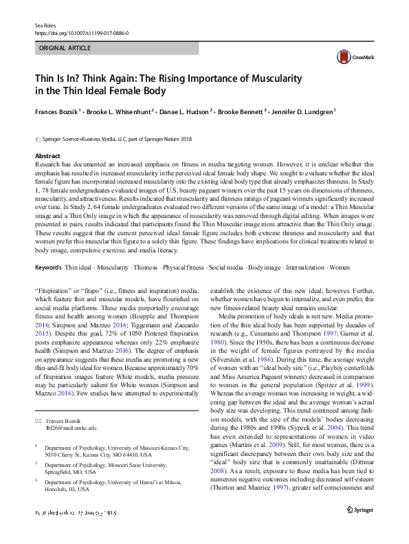 (PDF) Thin Is In? Think Again: The Rising Importance of Muscularity in ...