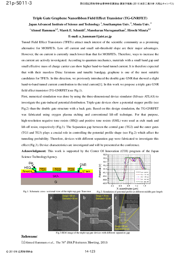 (PDF) Triple Gate Graphene Nanoribbon Field Effect Transistor (TG-GNRFET)