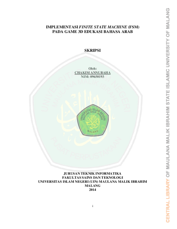 (PDF) Implementasi Finite State Machine (FSM) pada game edukasi bahasa Arab