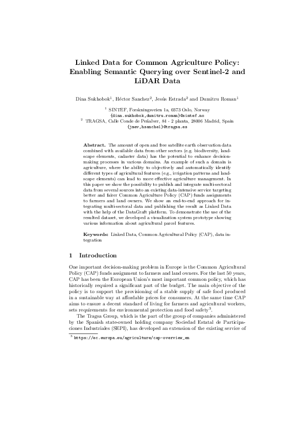 (PDF) Linked Data for Common Agriculture Policy: Enabling Semantic Querying over Sentinel-2 and ...