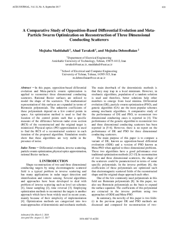 (PDF) A Comparative Study of Opposition-Based Differential Evolution ...