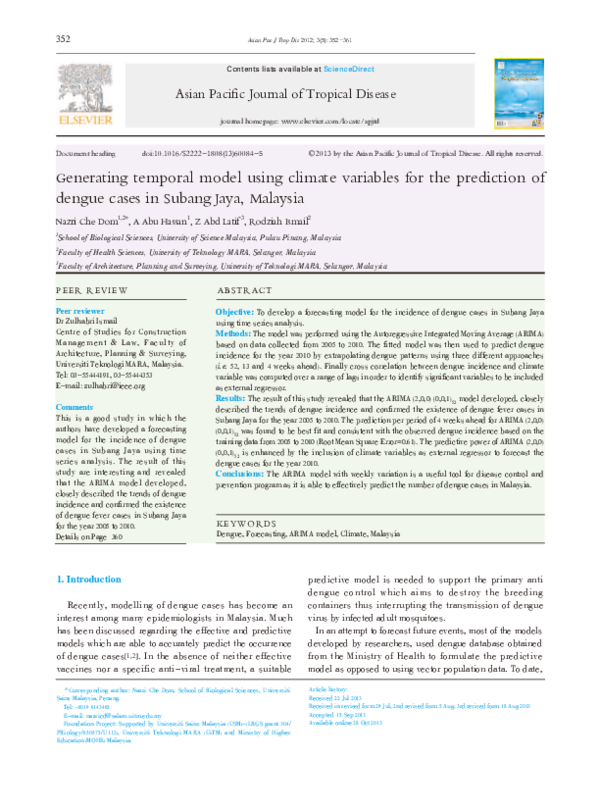 Pdf Generating Temporal Model Using Climate Variables For The