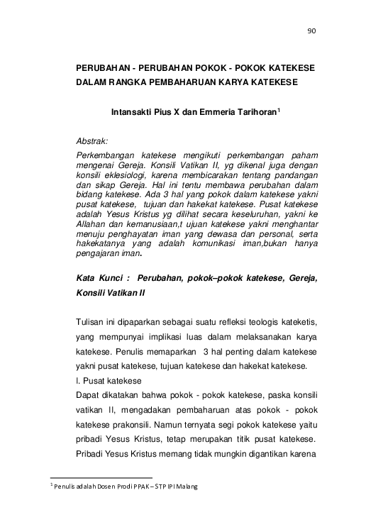 (PDF) Perubahan-Perubahan Pokok-Pokok Katekese Dalam Rangka Karya Katekese