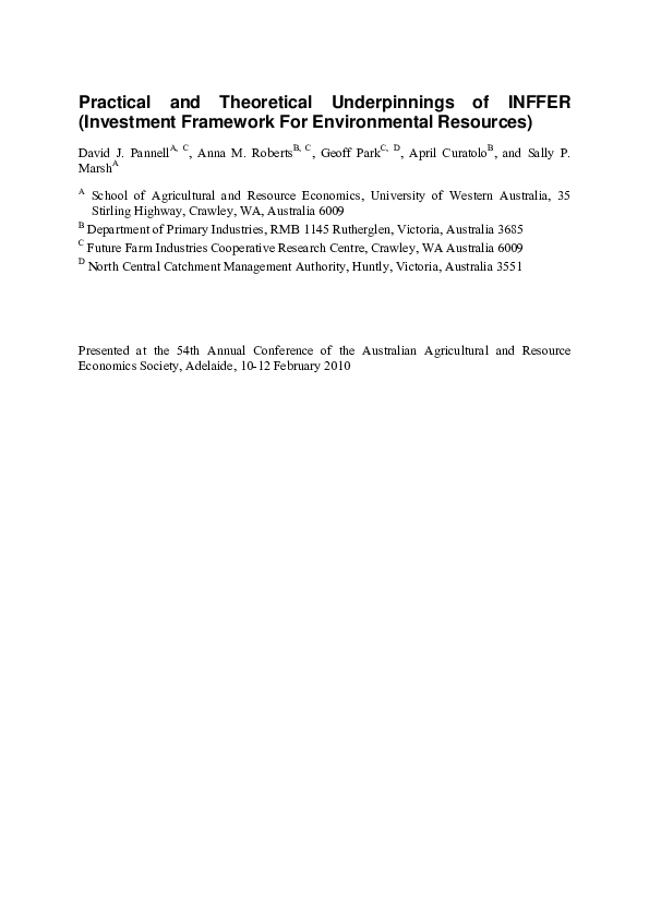 (PDF) Practical and Theoretical Underpinnings of INFFER (Investment ...