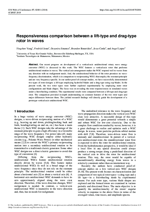 (PDF) Responsiveness comparison between a lift-type and drag-type rotor ...