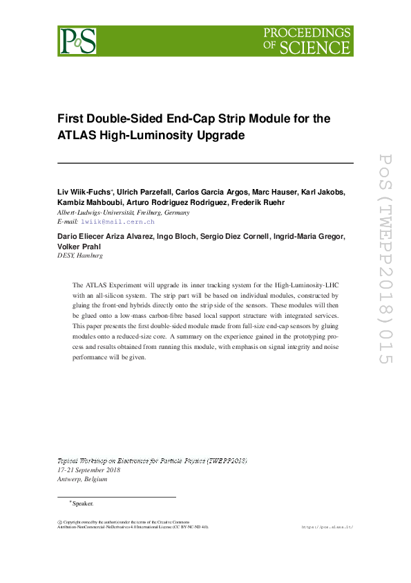 (PDF) First Double-Sided End-Cap Strip Module for the ATLAS High ...