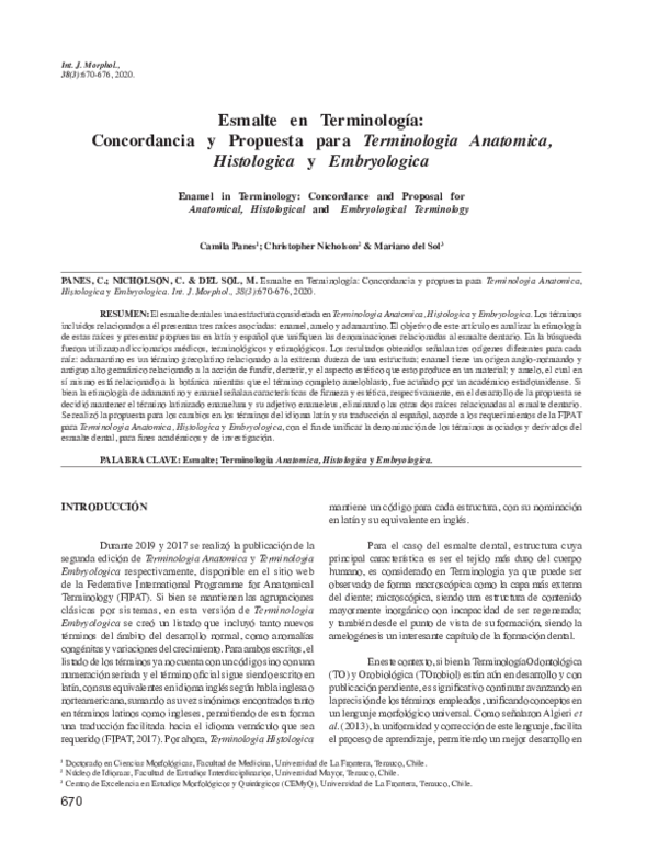 (PDF) Esmalte en Terminología: Concordancia y Propuesta para ...