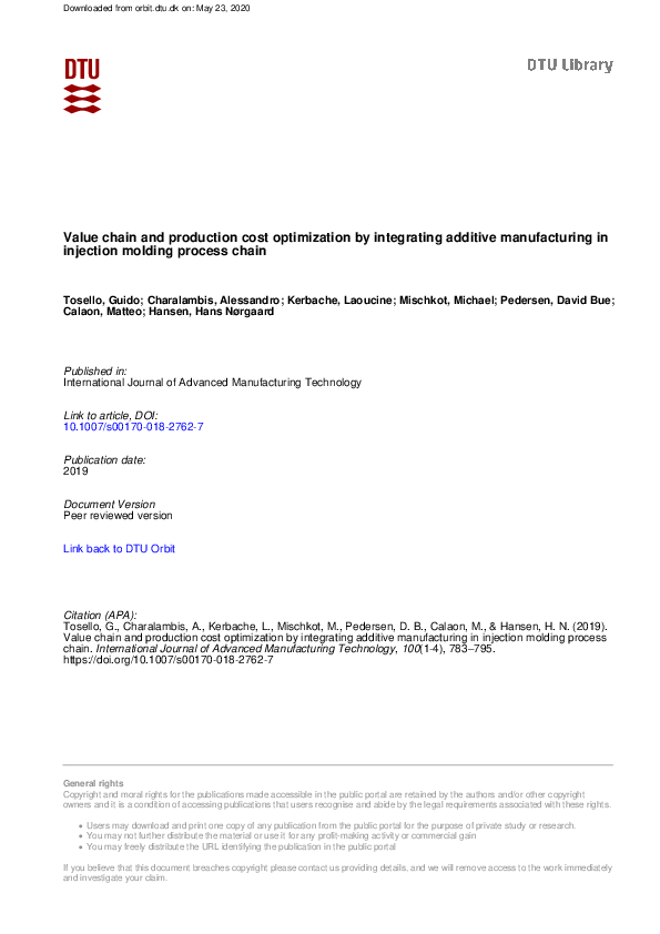 (PDF) Value chain and production cost optimization by integrating ...