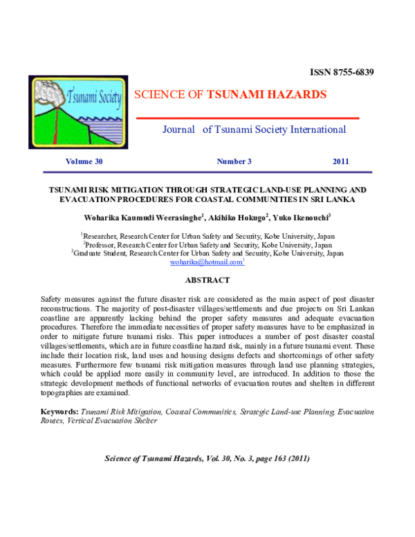 (PDF) SCIENCE OF TSUNAMI HAZARDS Journal of Tsunami Society ...