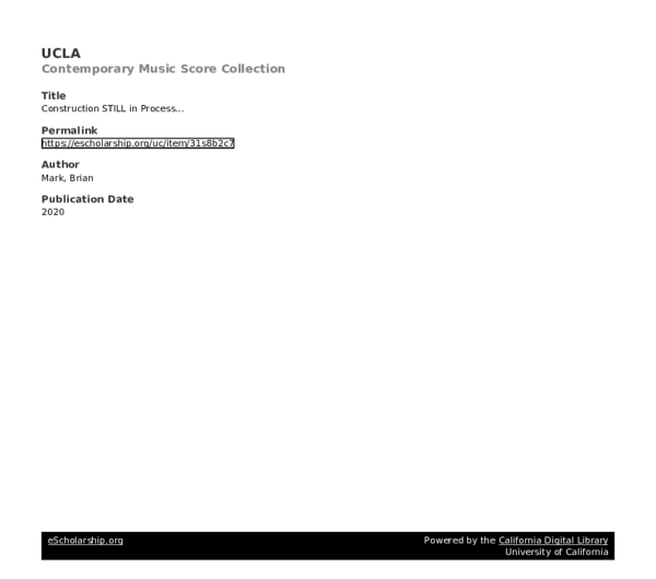 (PDF) Construction STILL in Process