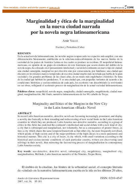 (PDF) Marginalidad y ética de la marginalidad en la nueva ciudad ...