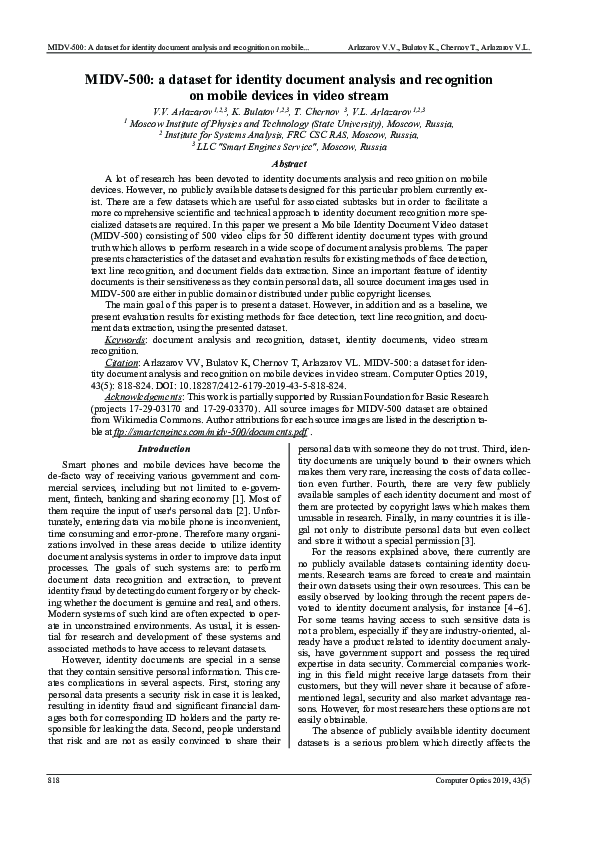(PDF) MIDV-500: a dataset for identity document analysis and recognition on mobile devices in ...