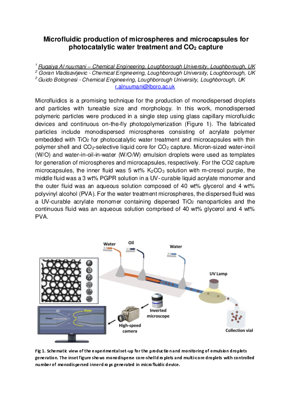 (PDF) Microfluidic production of microspheres and microcapsules for ...