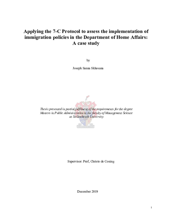 (PDF) Applying the 7-C Protocol to assess the implementation of ...