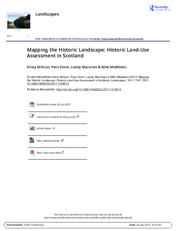 (PDF) Mapping the Historic Landscape: Historic Land-Use Assessment in ...