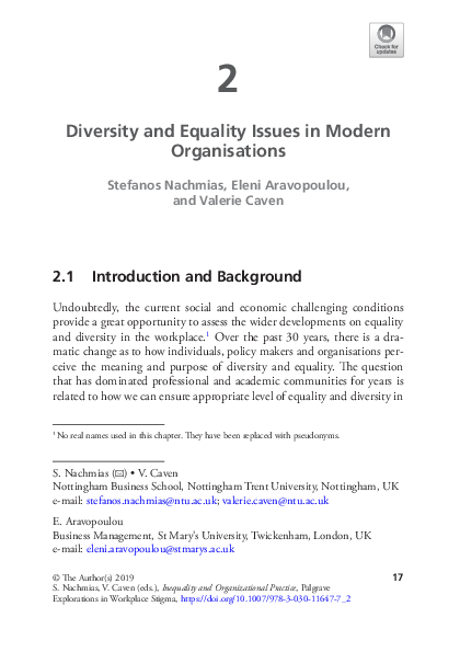 (PDF) Diversity and Equality Issues in Modern Organisations