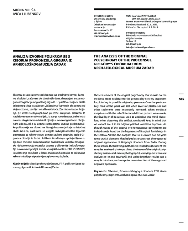(PDF) The analysis of the original polychromy of the Proconsul Gregory’s ciborium from ...