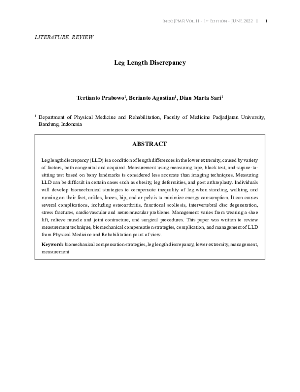 (PDF) Leg Length Discrepancy