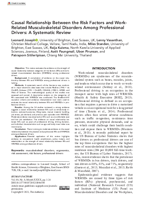 (PDF) Causal Relationship Between the Risk Factors and Work-Related Musculoskeletal Disorders ...