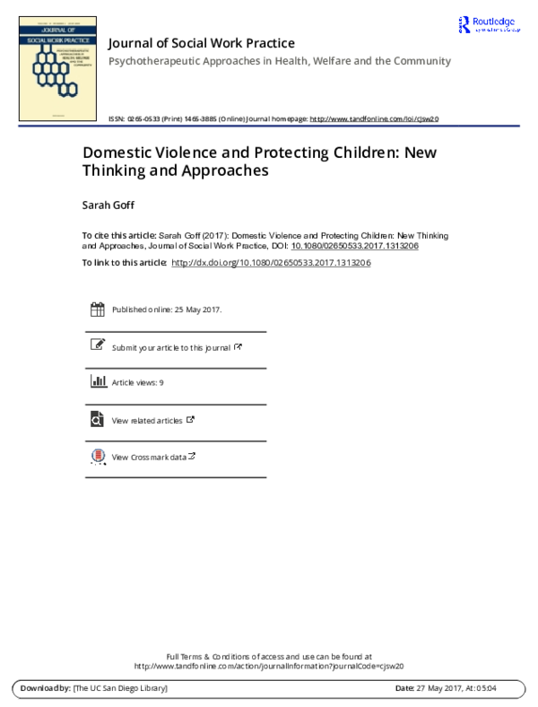 (PDF) Domestic Violence and Protecting Children: New Thinking and ...