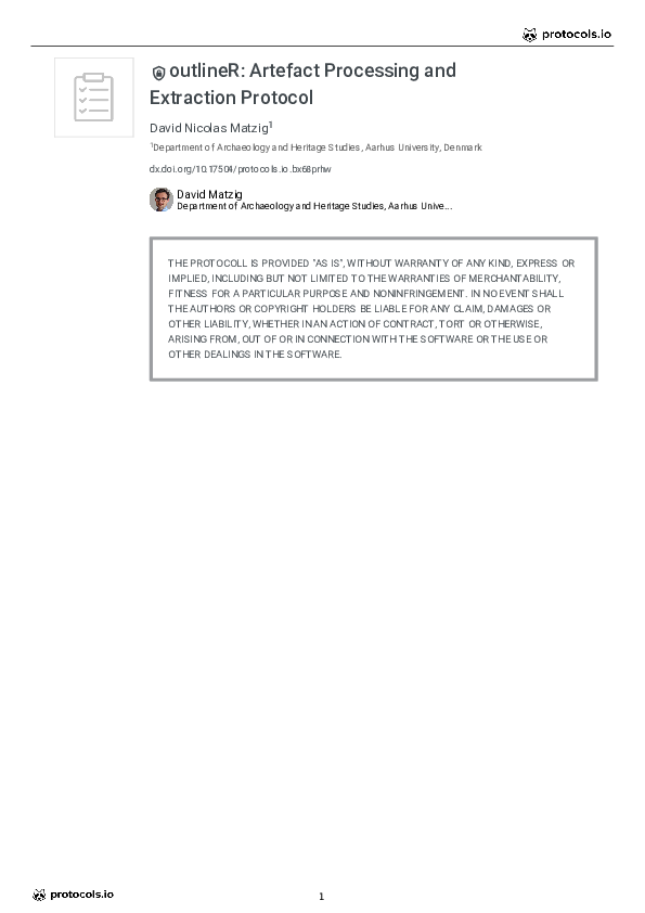 (PDF) outlineR: Artefact Processing and Extraction Protocol v1