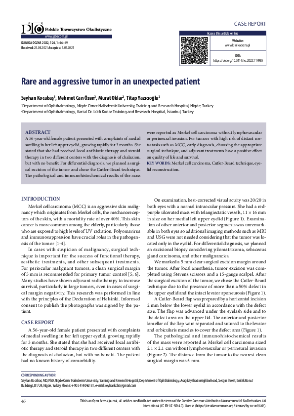 (PDF) Rare and aggressive tumor in an unexpected patient