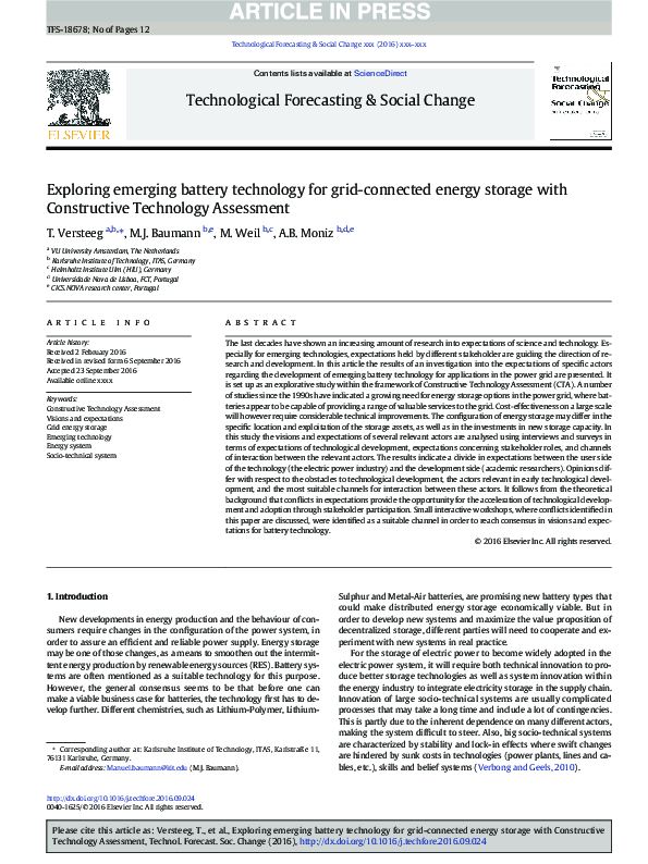 (PDF) Exploring emerging battery technology for grid-connected energy ...