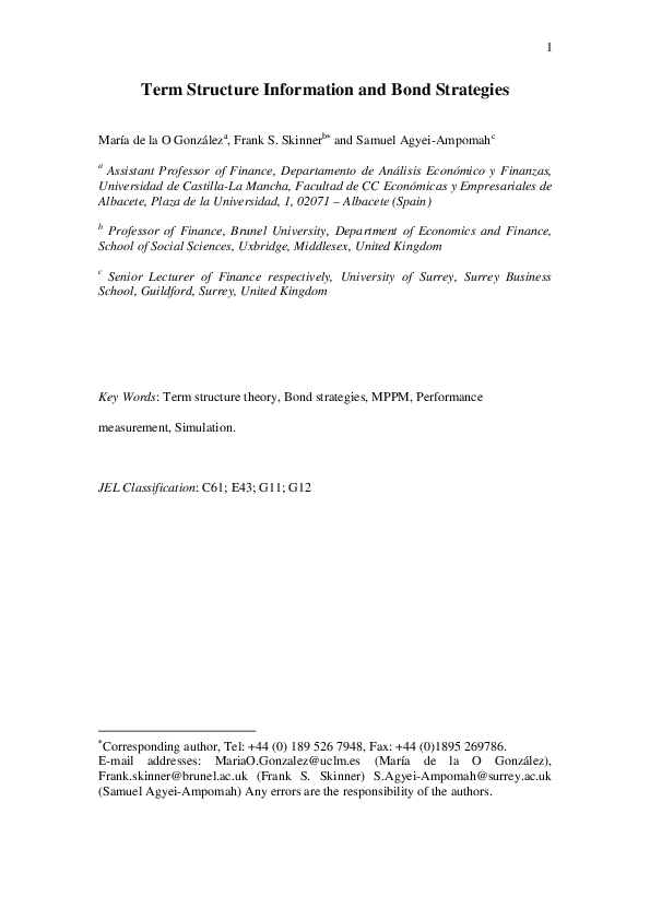 (PDF) Term structure information and bond strategies | Prof.Samuel ...