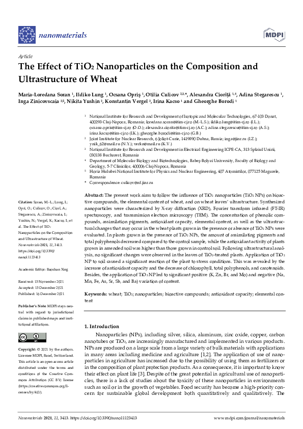 (PDF) The Effect of TiO2 Nanoparticles on the Composition and ...