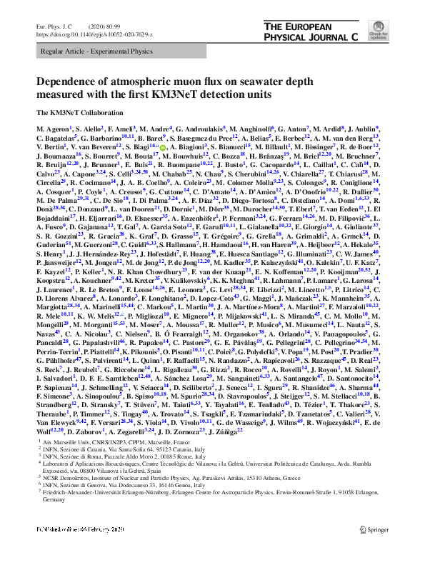 (PDF) Dependence of atmospheric muon flux on seawater depth measured ...