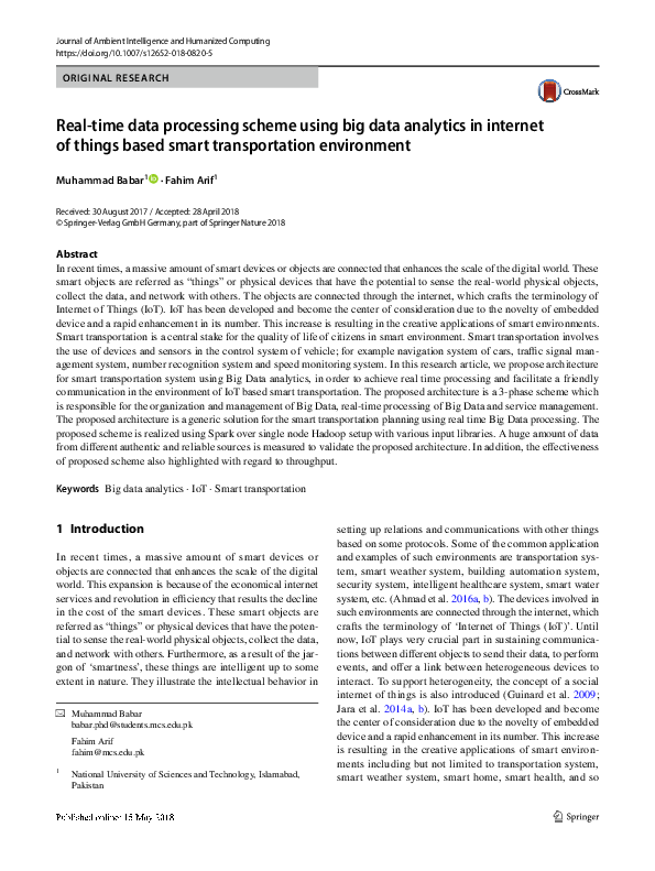 (PDF) Real-time data processing scheme using big data analytics in ...