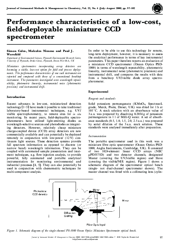 (PDF) Performance characteristics of a low-cost, field-deployable ...