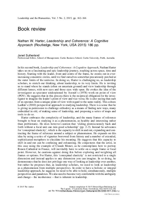 (PDF) Leadership and Coherence