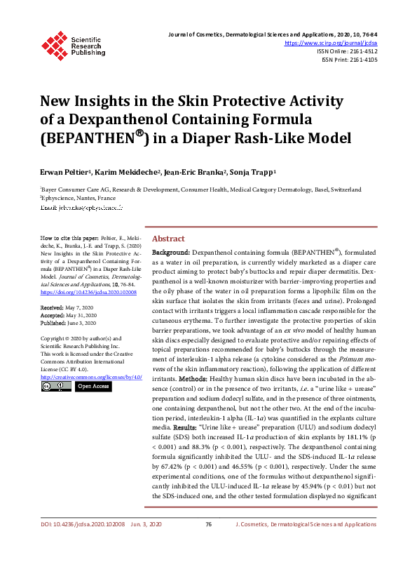 (PDF) New Insights in the Skin Protective Activity of a Dexpanthenol ...