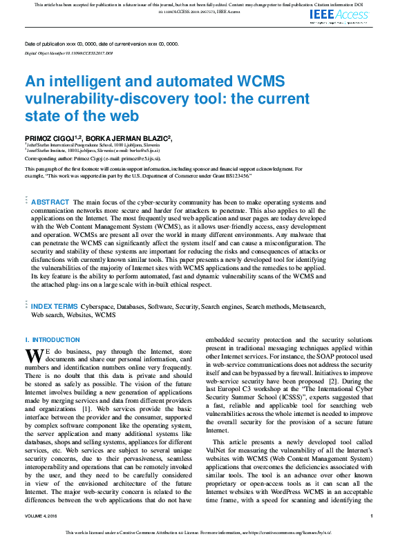 (PDF) An intelligent and automated WCMS vulnerability-discovery tool ...