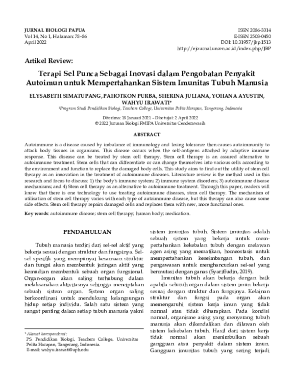 (PDF) Terapi Sel Punca sebagai Inovasi dalam Pengobatan Penyakit ...