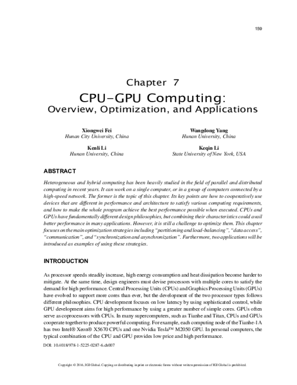 (PDF) CPU-GPU Computing