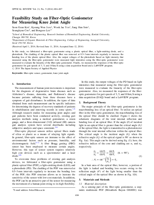 (PDF) Feasibility study on fiber-optic goniometer for measuring knee ...